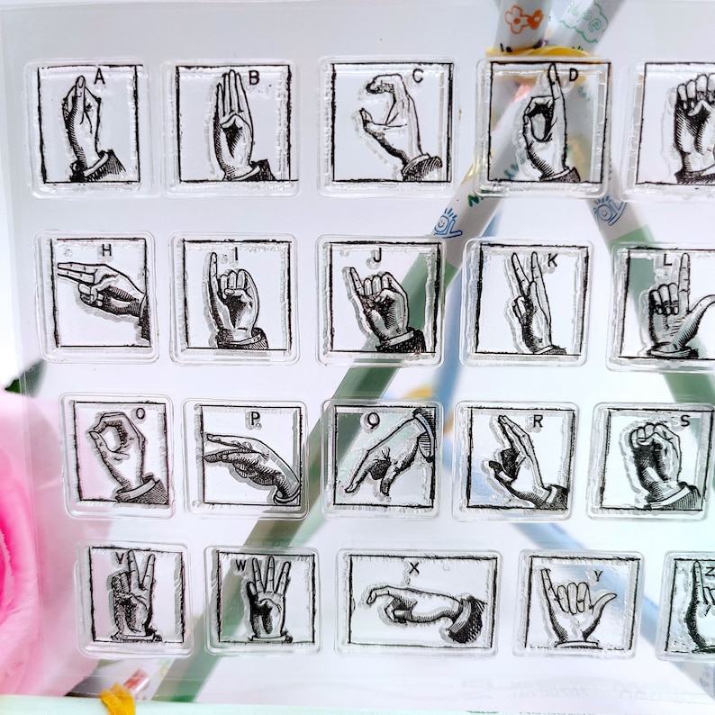 Finger Alphabet Stamps Set: Card Making Scrapbooking Journaling - Etsy
