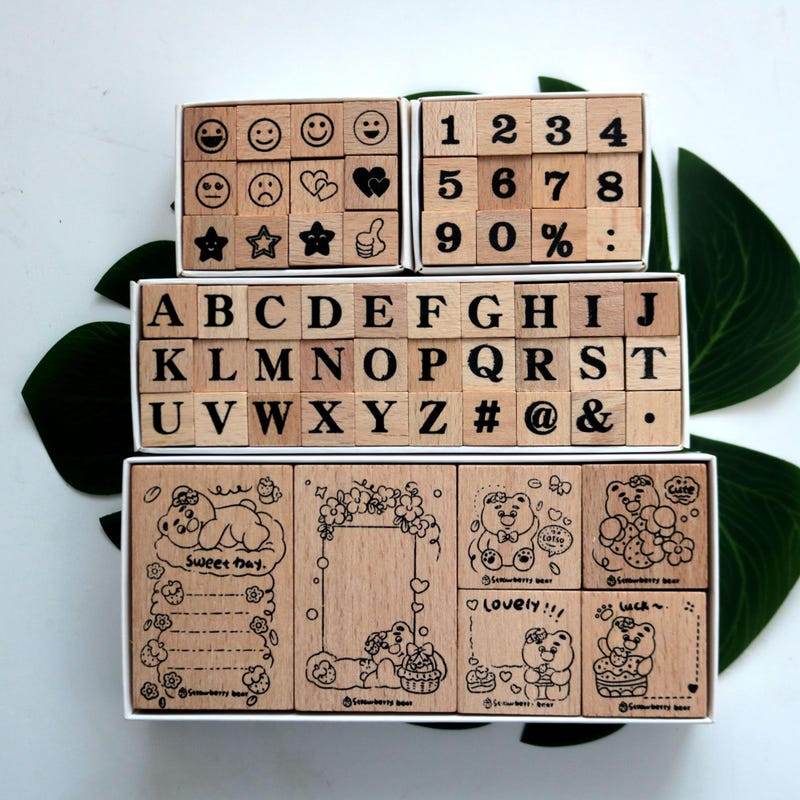Wood Alphabet Stamp Set - Etsy