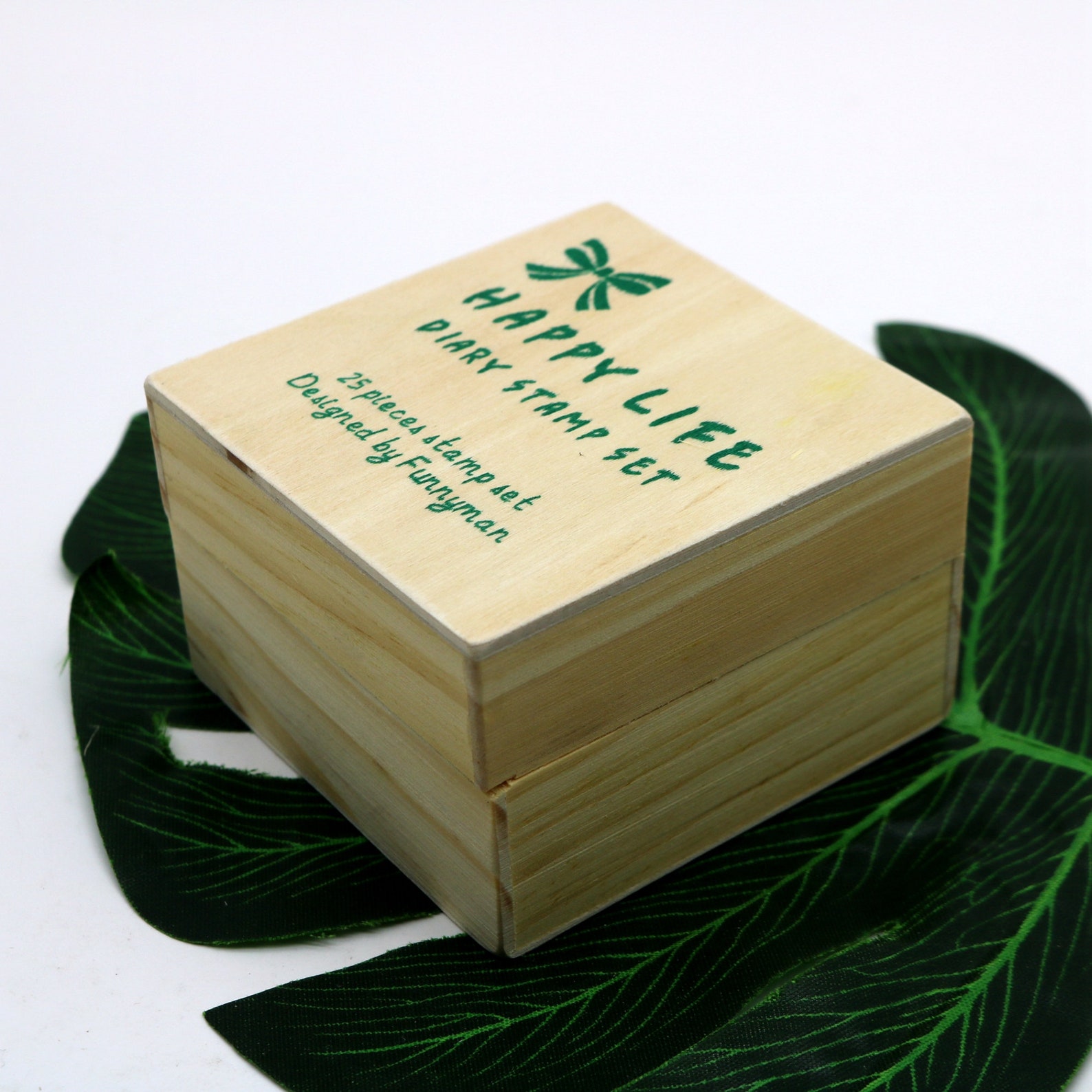 Happy Life Diary Stamp Set With Wooden Box, Planner Rubber Stamps ...