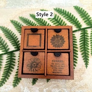 Floral Drawer Stamps Vintage Flowers Wood Rubber Stamps Set for Card ...