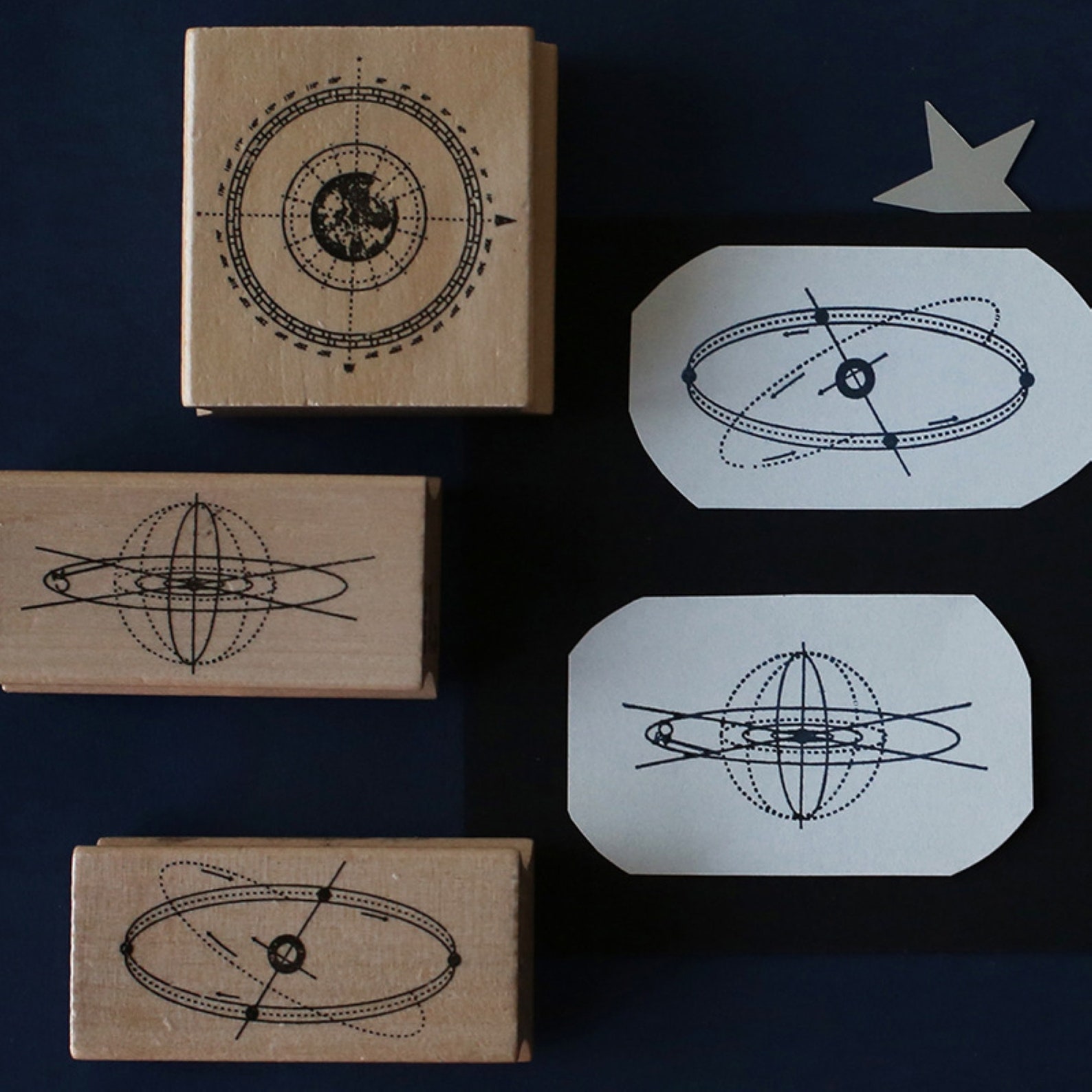 Galaxy Moon Earth Stamp Wooden Rubber Stamp For Post Card | Etsy