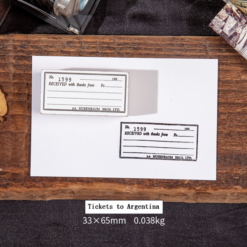 Travel Wooden Rubbe Stamp Ticket Stamp for Planner Journal | Etsy