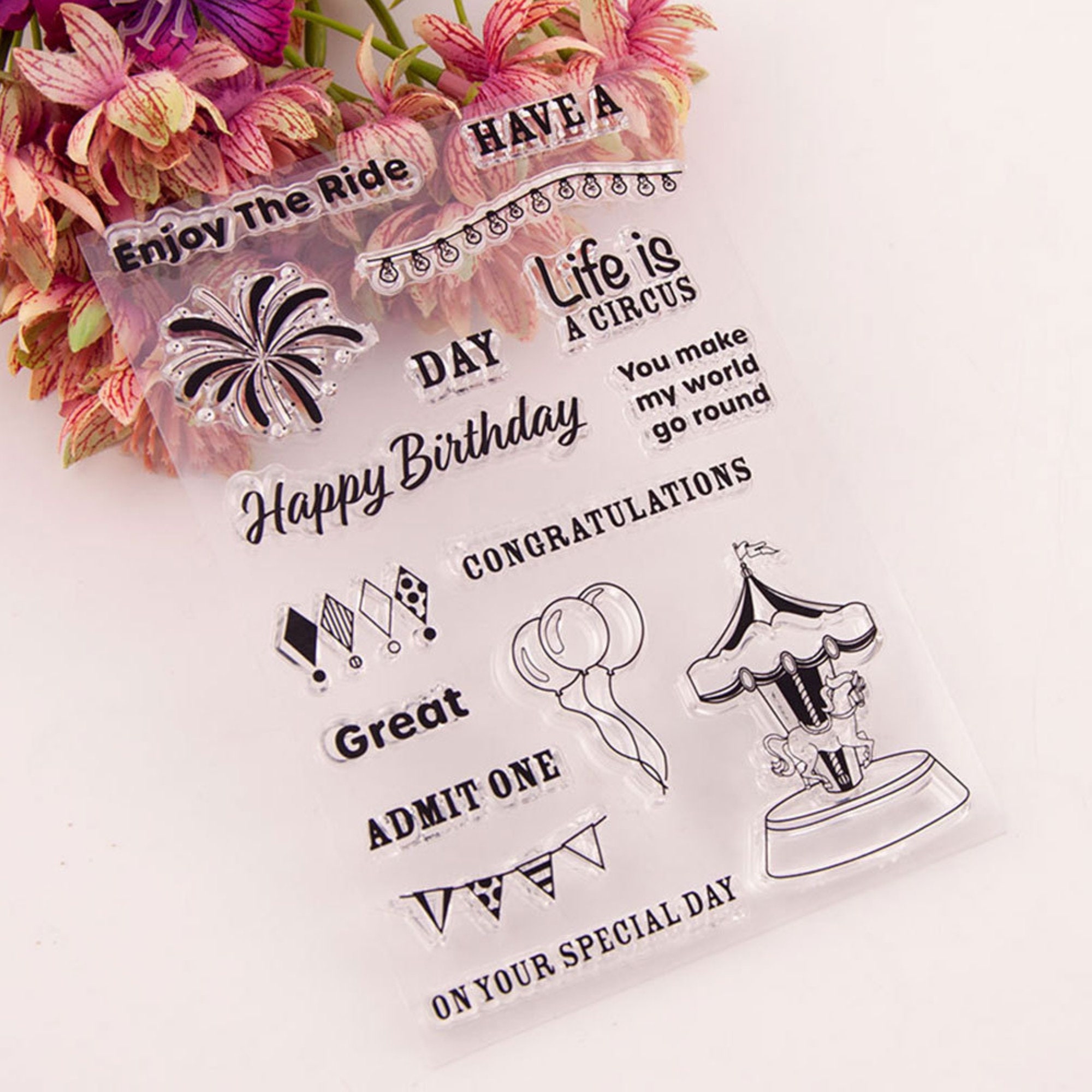 Clear Happy Birthday Stamp Set For Scrapbooking Cardmaking | Etsy