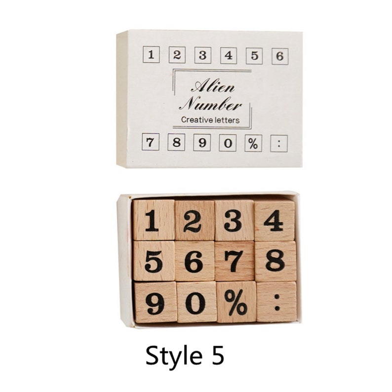 Letters Numbers Stamps Set Alphabet Emoji Wood Rubber Stamps | Etsy