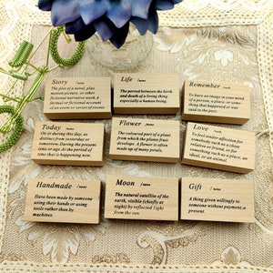 9 Style English Dictionary Stamp Wooden Rubber Stamp for Journal ...