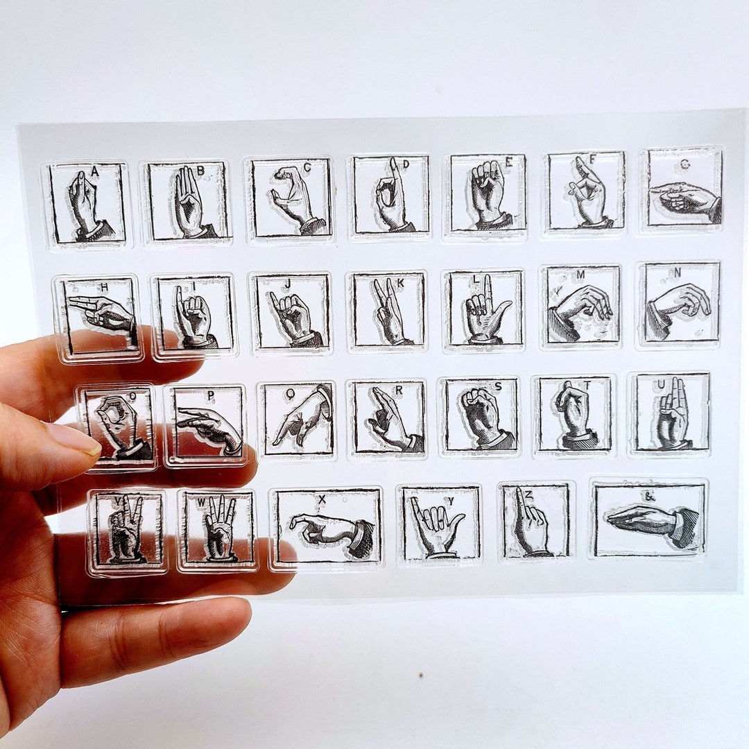 Finger Alphabet Stamps Set: Card Making Scrapbooking Journaling - Etsy