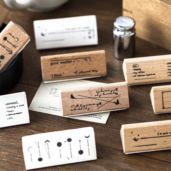 Triangle Vintage Wood Rubber Stamp for Art Journal Diary | Etsy