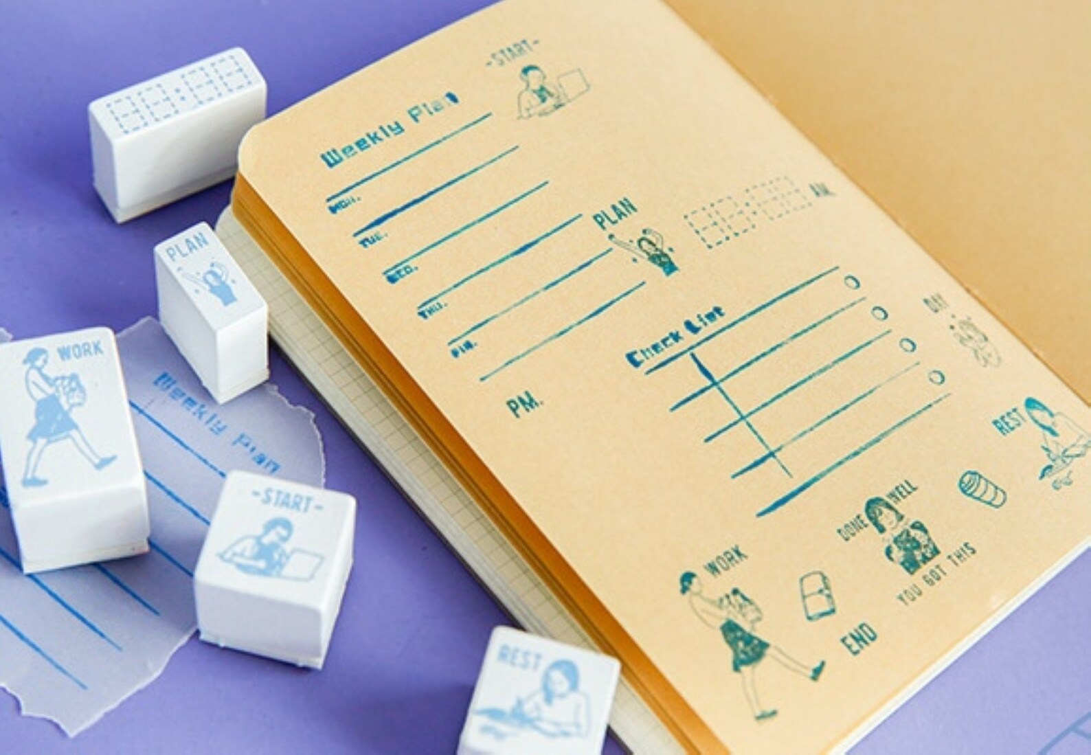 14pcs Daily Planner Rubber Stamp Set Schedule Diary Planner | Etsy