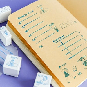 14pcs Daily Planner Rubber Stamp Set, Schedule Diary Planner Stamp ...