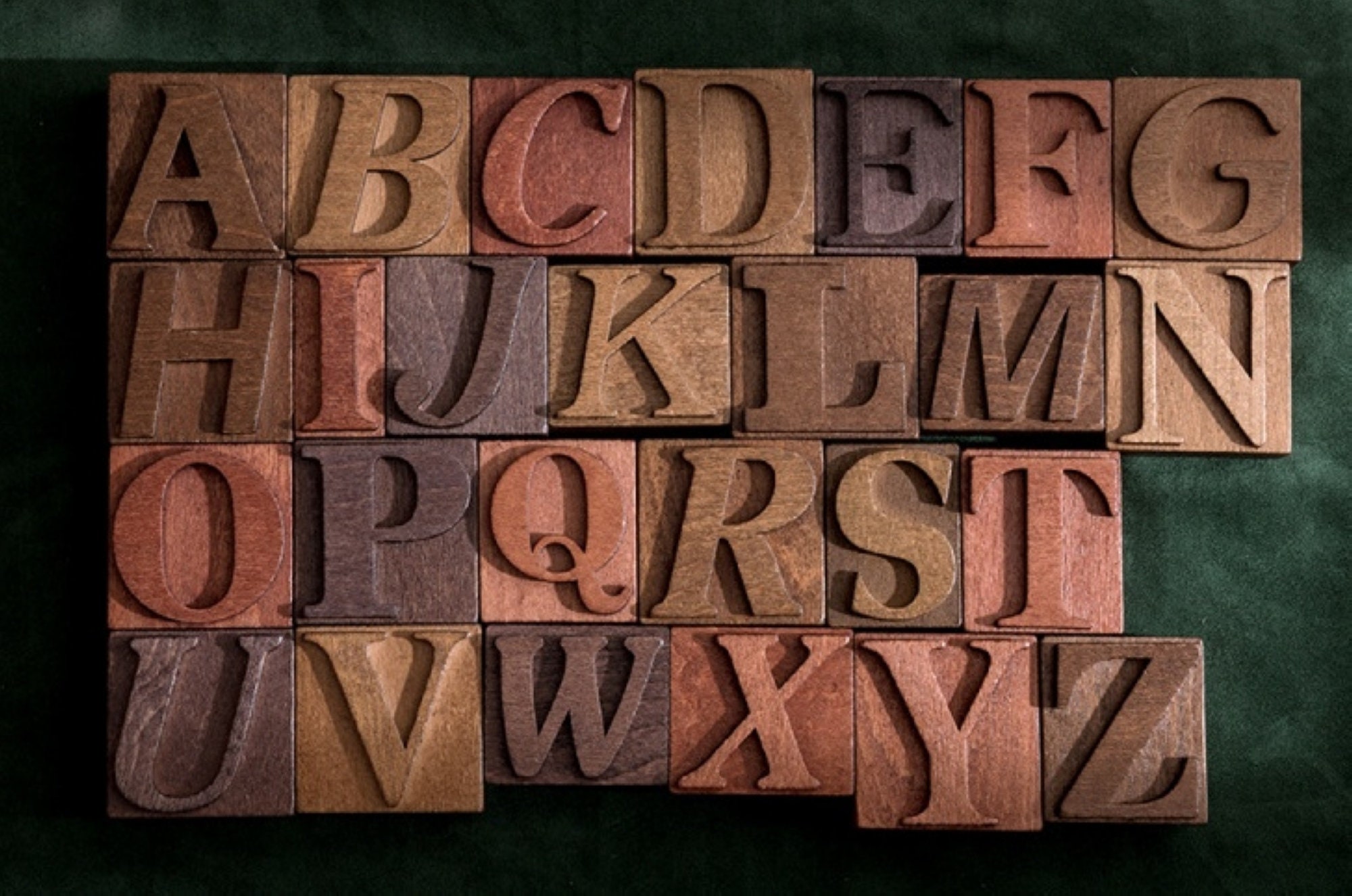 Large Alphabet Stamp Vintage Wood Rubber 26 Letters Stamp For Etsy