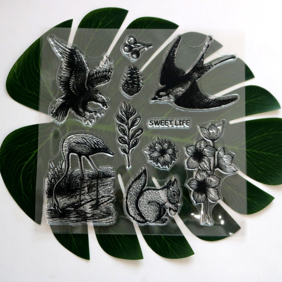 Animal Theme Stamp Set: Card Making, Scrapbooking ,journaling 17 Style ...
