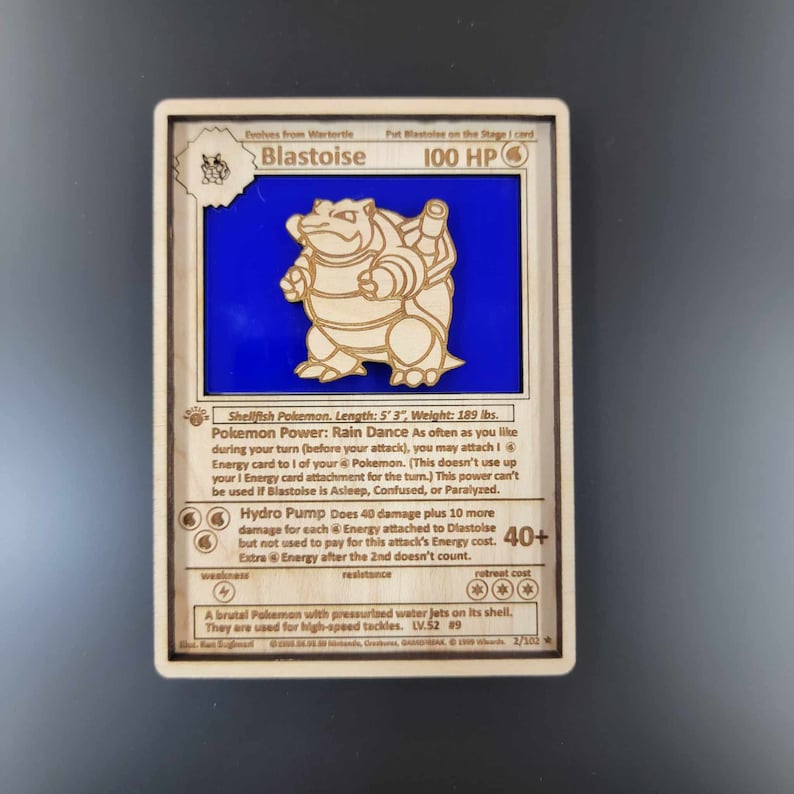 Glowforge Ready Blastoise Pokemon Card SVG Only Laser File - Etsy