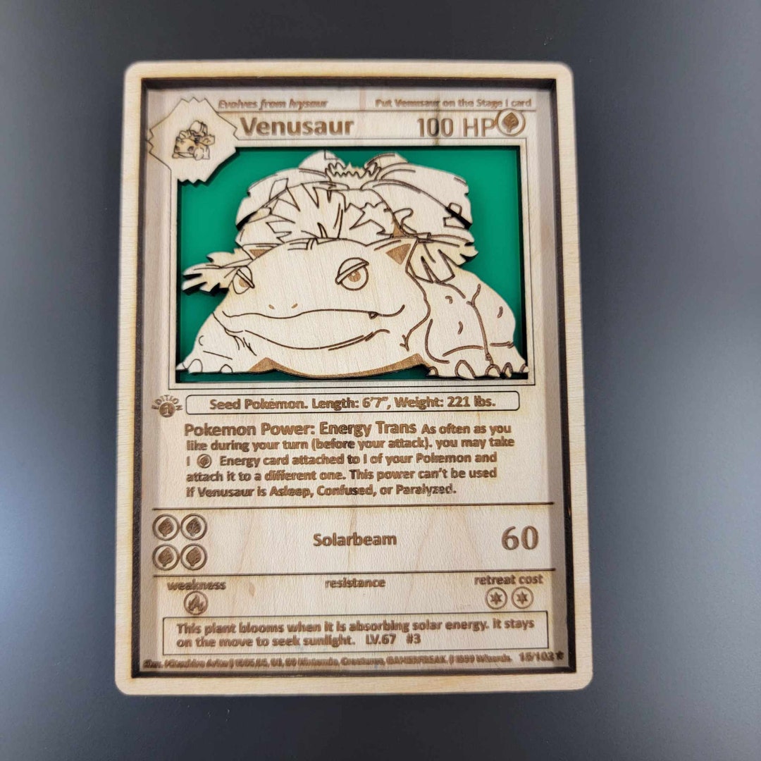 Glowforge Ready Pokemon Card Venusaur SVG File Only Laser File - Etsy