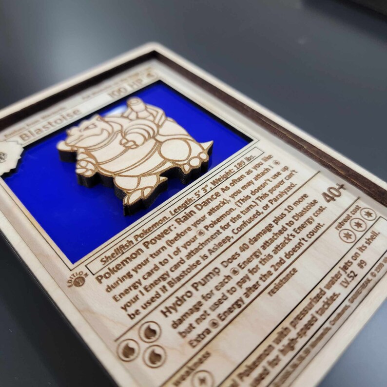 Glowforge Ready Blastoise Pokemon Card SVG Only Laser File - Etsy