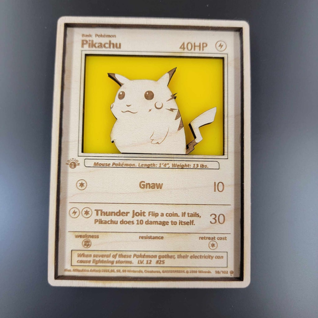 Glowforge Ready Pikachu Pokemon Card SVG File Only Laser File - Etsy