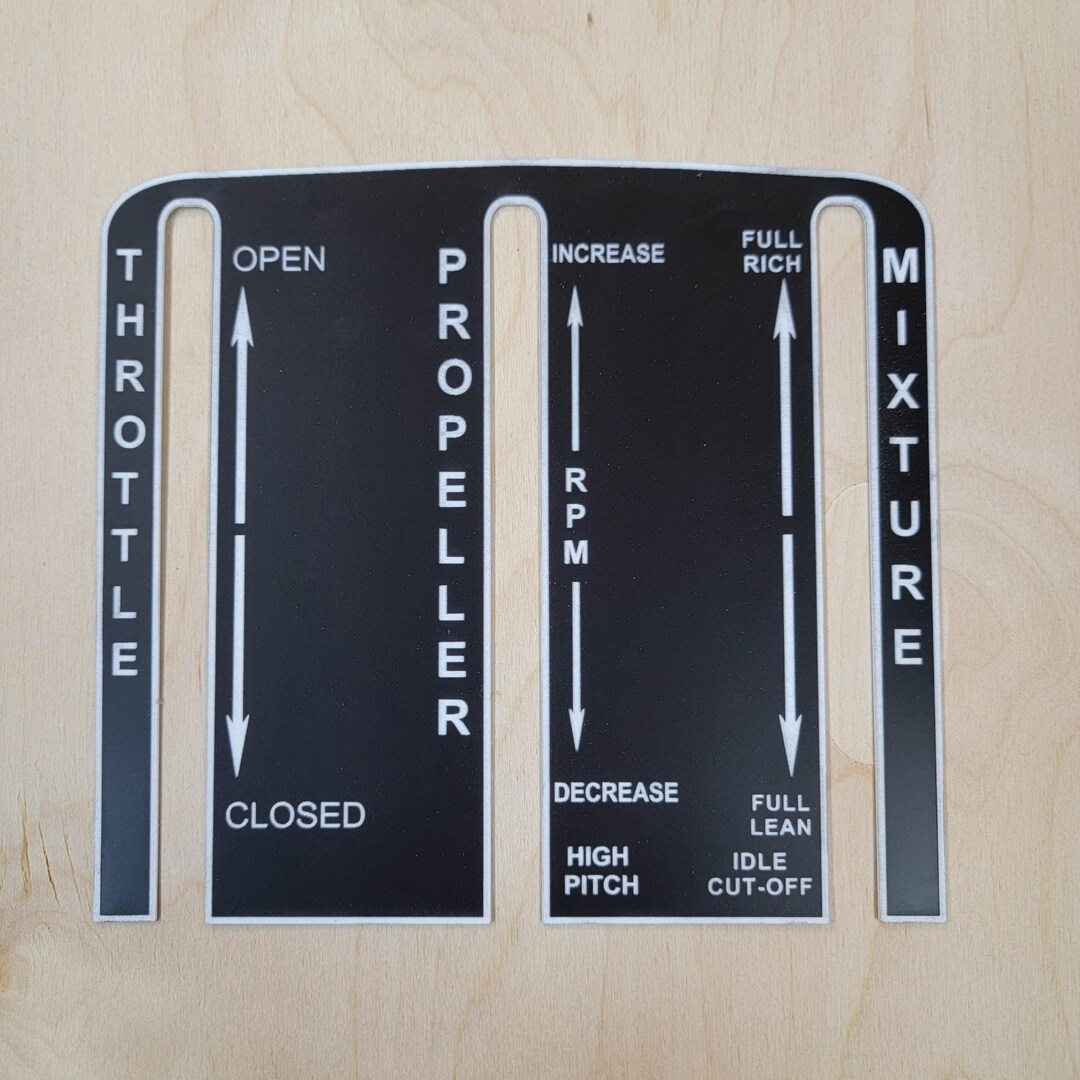 NEW: De Havilland DHC-2 Beaver Throttle Propeller Mixture Placard Plate ...