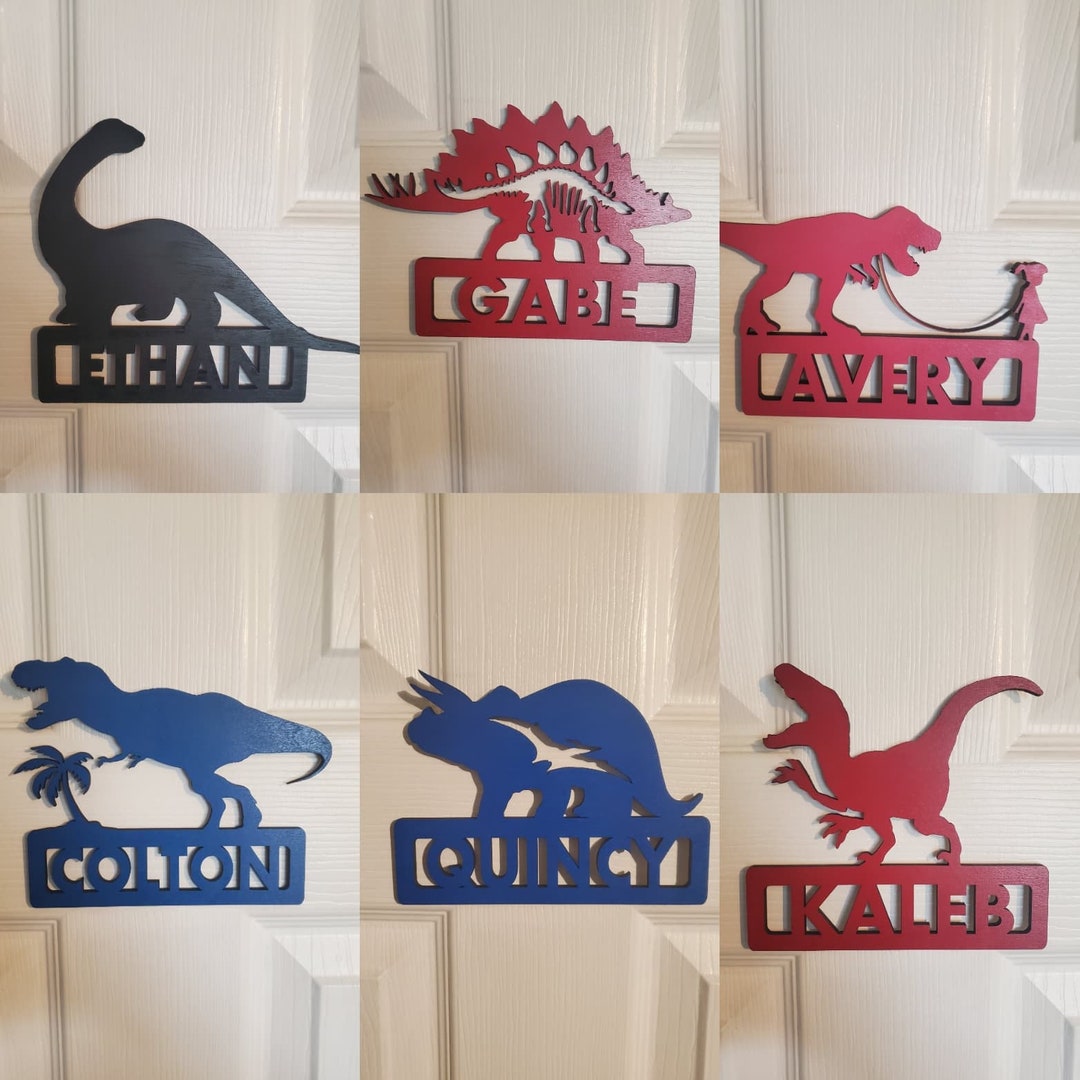 Glowforge Ready Personalized Dinosaur Sign Laser File SVG ONLY 7 ...