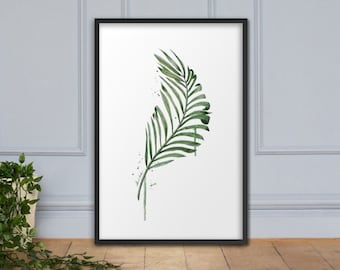 Palm Leaf Art Print Palm Leaf Printable Tropical Leaf Download ...