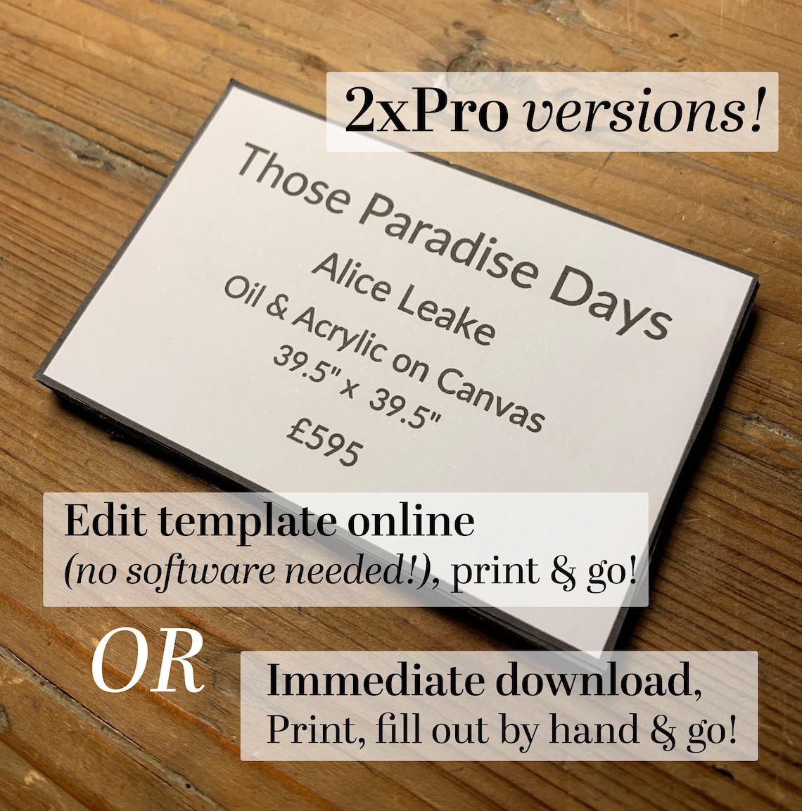 Art Label Description Display Card Templates for Professional Artists ...