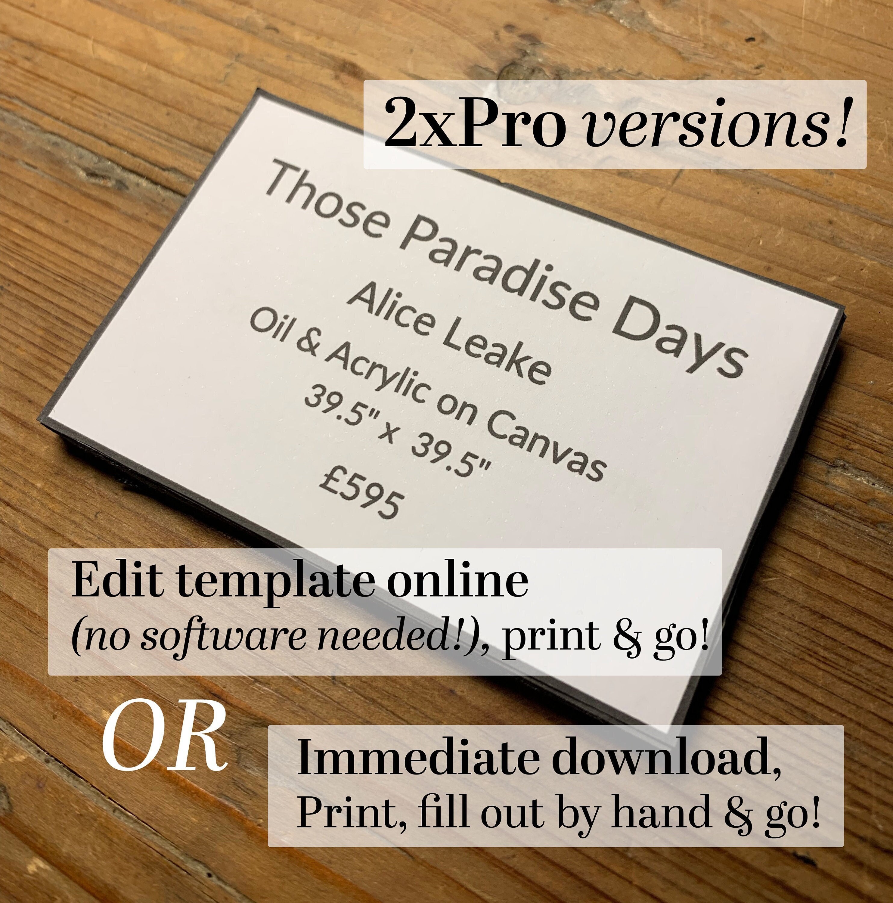 Art Label Description Display Card Templates for Professional Artists ...