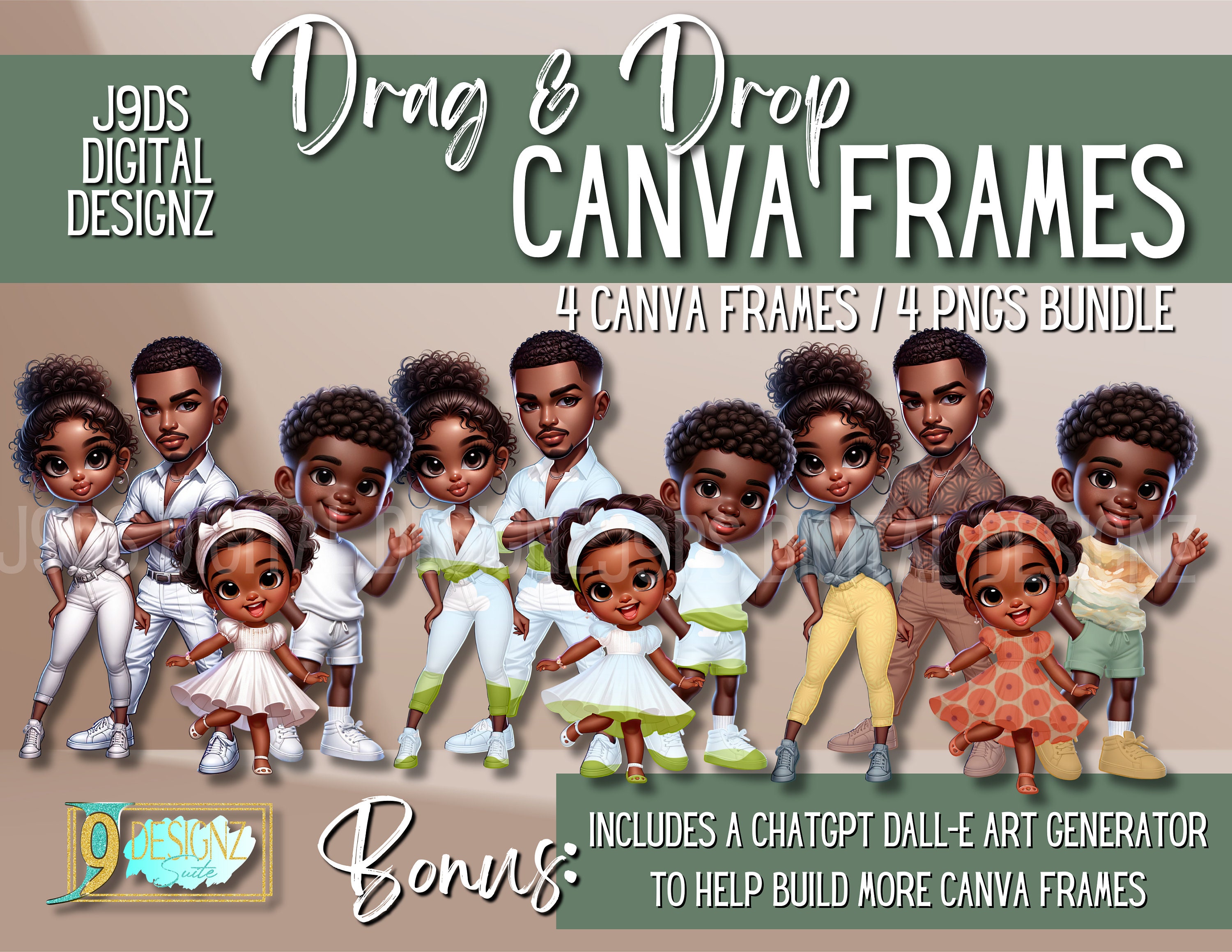 Canva Frames PNG Bundle Ai Art Drag and Drop for Amazing Designs ...