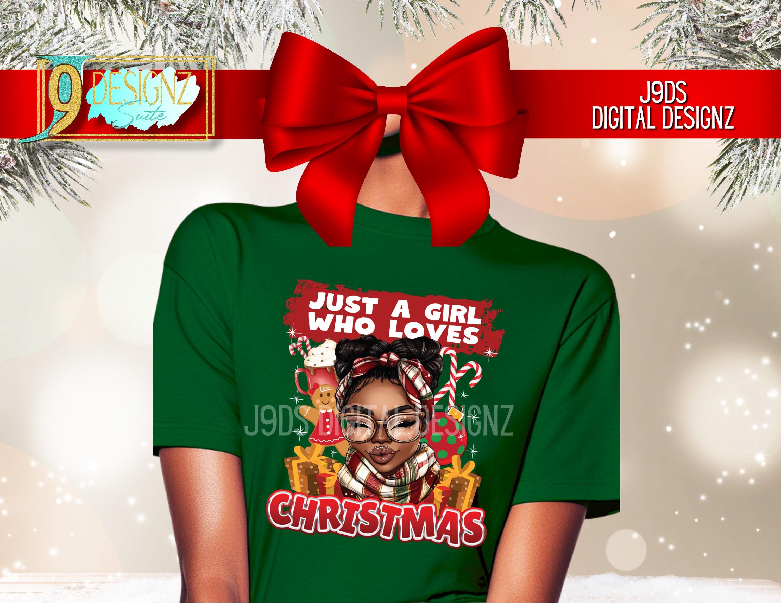 Afro Girls PNG | Christmas Sticker PNG | Transparent Background ...