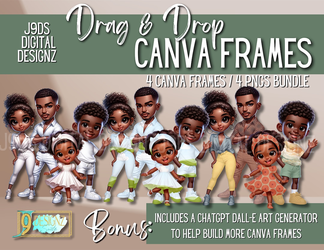 Canva Frames + PNG Bundle | Ai Art Drag and Drop for Amazing Designs ...