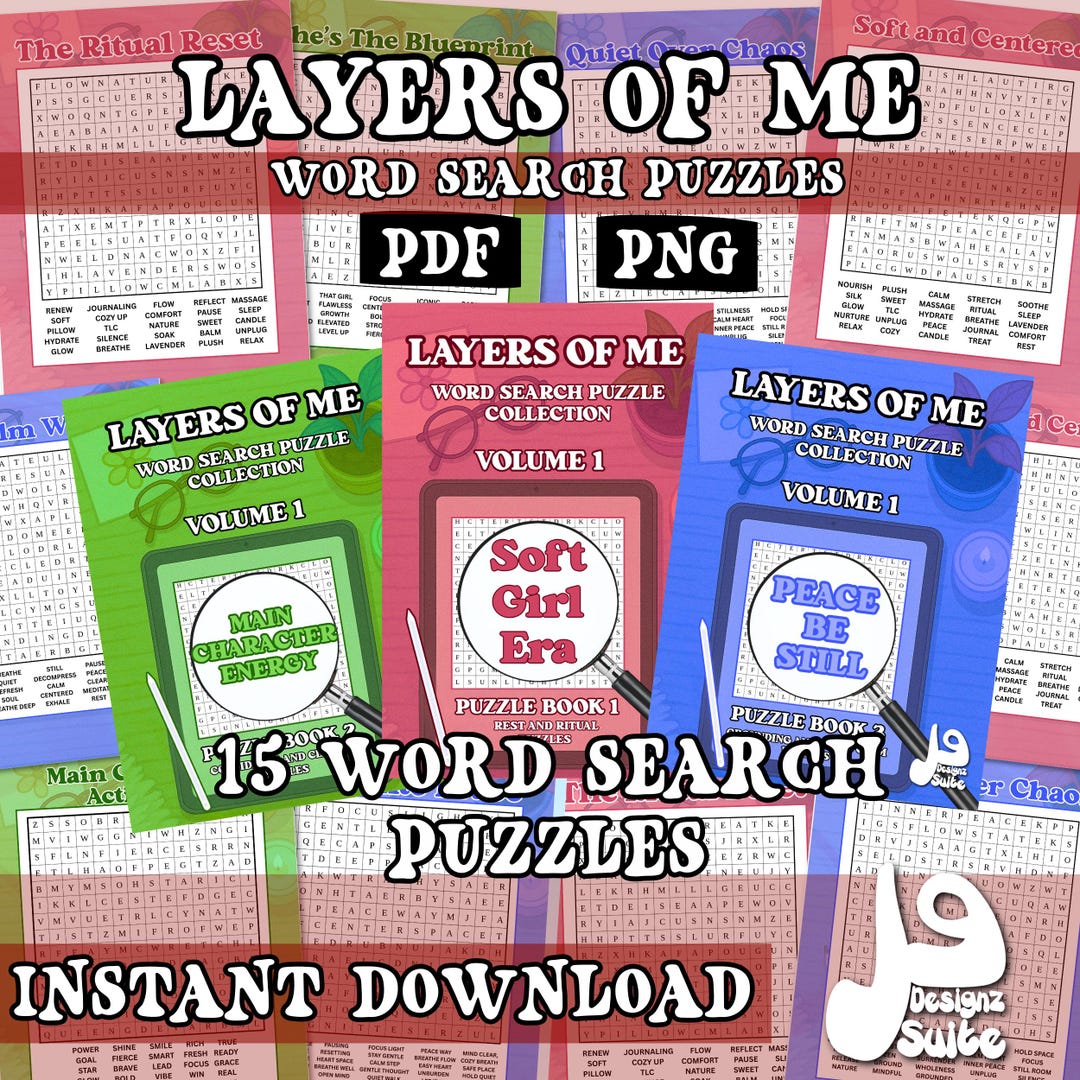 Layers of Me Word Search Puzzle Book Bundle | Printable & iPad Word ...