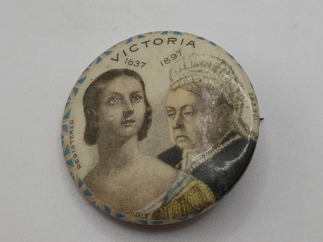 Queen Victoria Diamond Jubilee Whitehead and Hoag Co USA 1896 Pin Badge ...