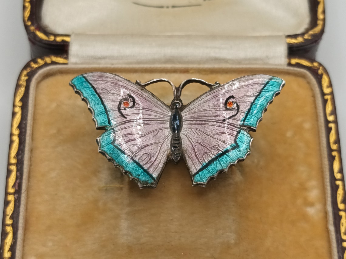 Antique Sterling Silver Thomas L Mott Enamel Butterfly Brooch - Etsy
