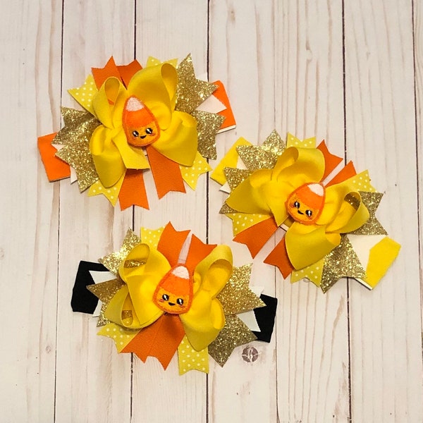 Candy Corn Hair Bow - Etsy