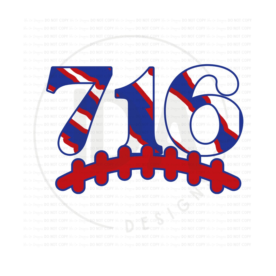 716 Football Laces Bills Buffalo New York Football Red and Blue Instant ...