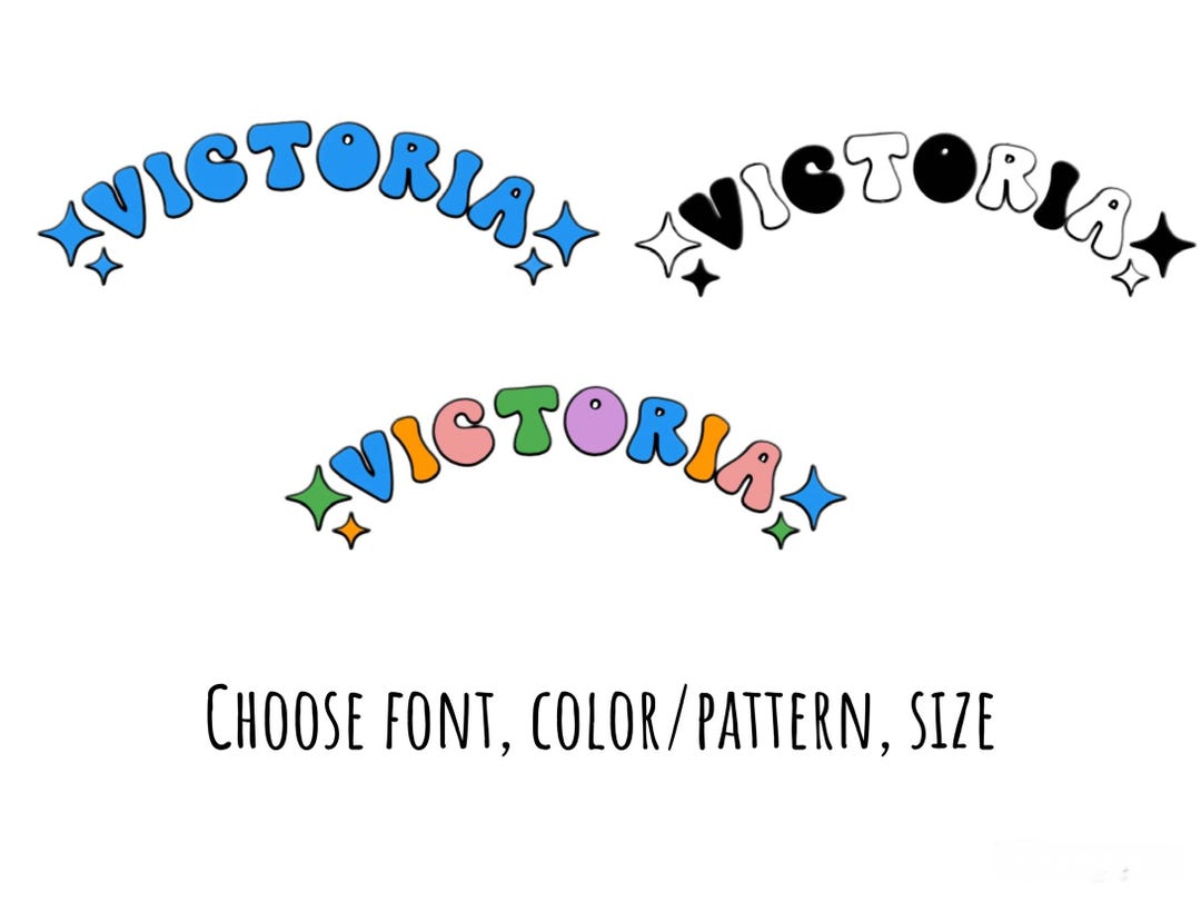 Custom Curved Text Decal, Arched Name, Small Business Decal, Kids Name ...