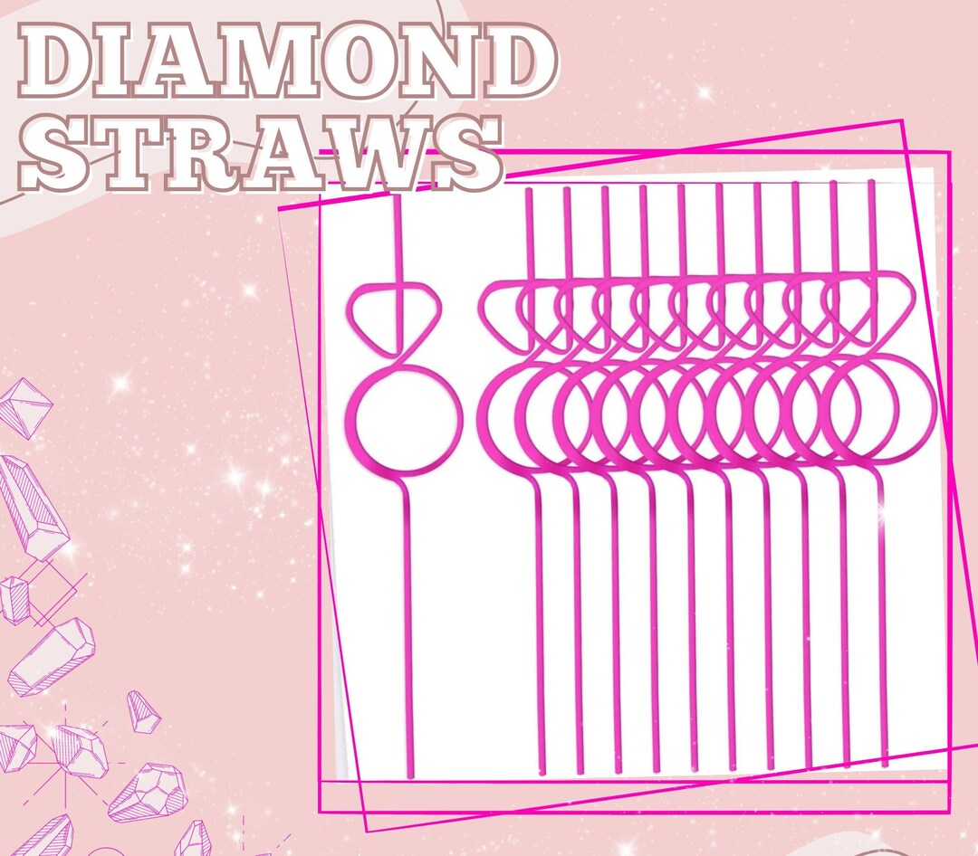 Diamond Plastic Straw Bachelorette Party Straw Bach Straws - Etsy