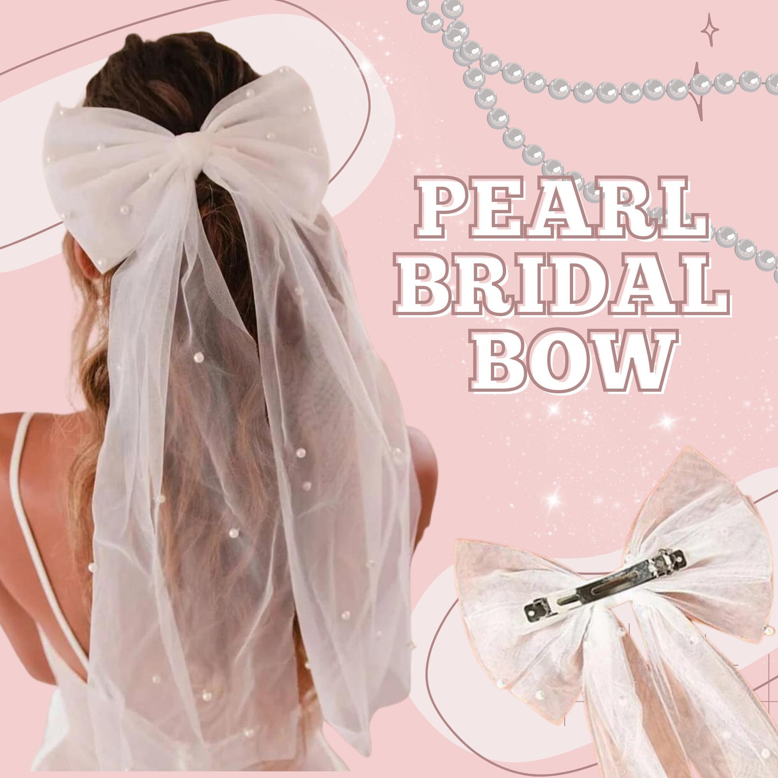 Pearl Bridal Bow Pearl Bach Bow Pearl Wedding Bow Bridal - Etsy