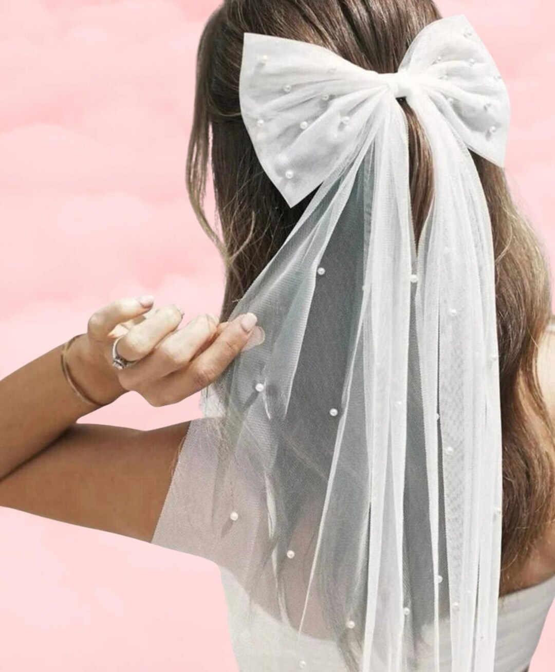 Pearl Bridal Bow Pearl Bach Bow Pearl Wedding Bow Bridal Shower Bow ...