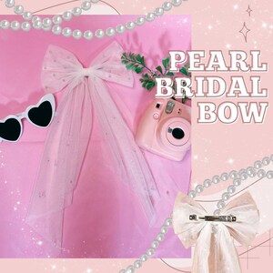 Pearl Bridal Bow Pearl Bach Bow Pearl Wedding Bow Bridal Shower Bow ...