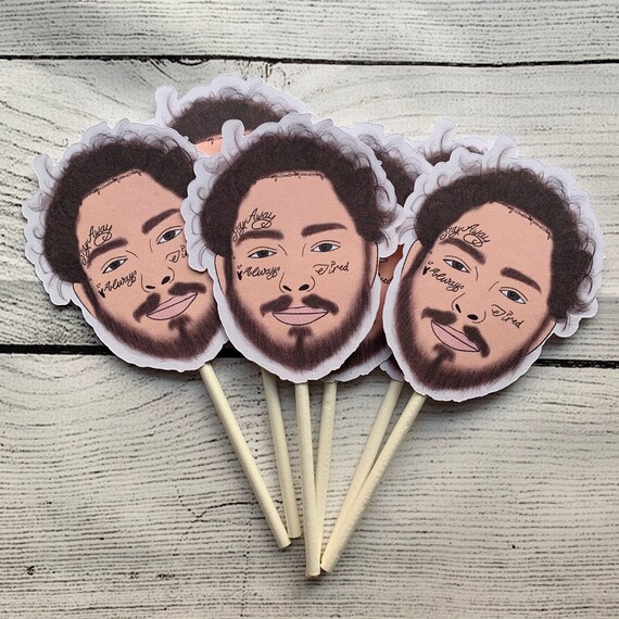 Post Malone Cupcake toppers Post Malone Party Posty | Etsy