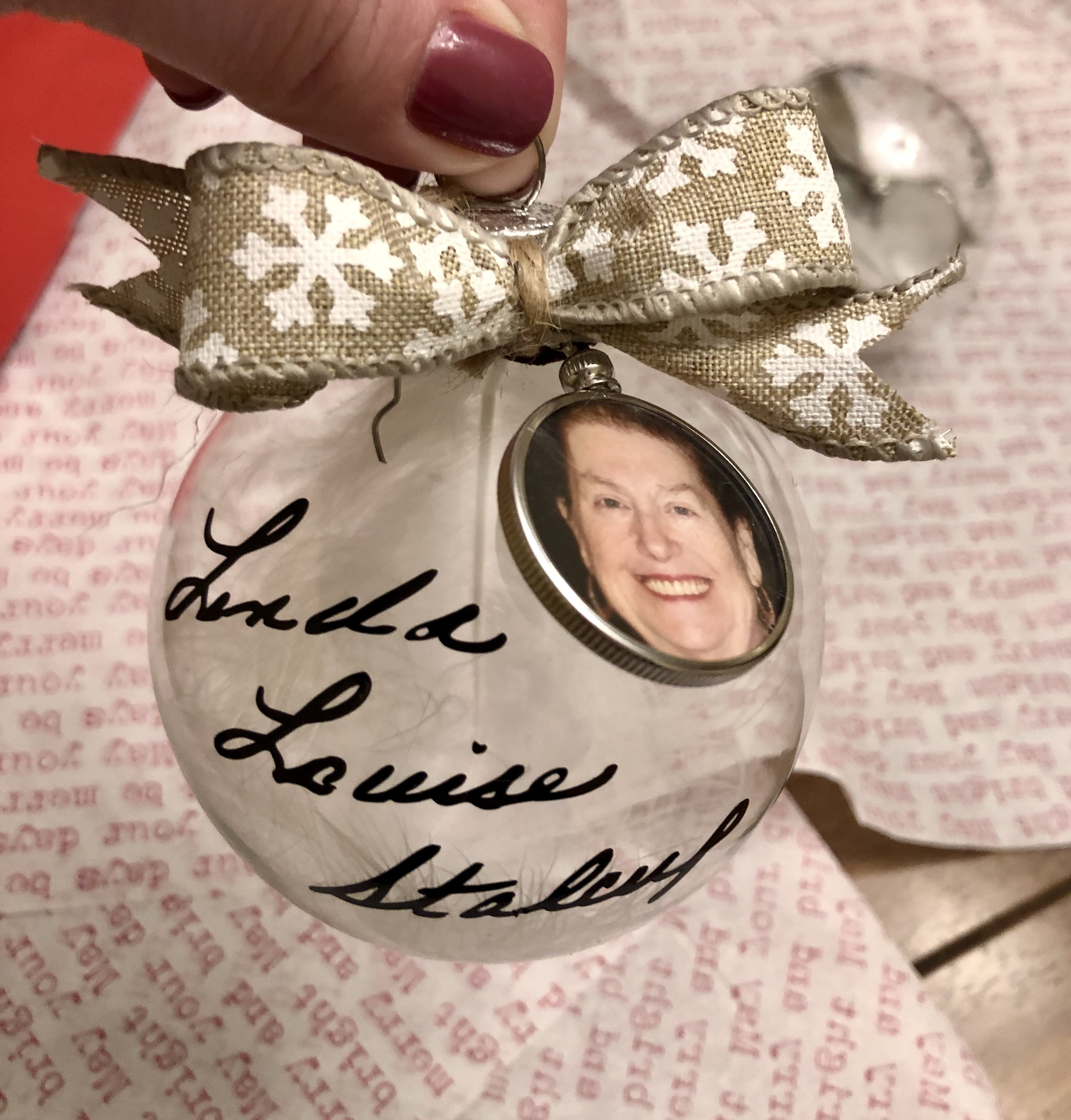 Handwriting Memorial Christmas Ornament W/ Picture Charm FREE - Etsy
