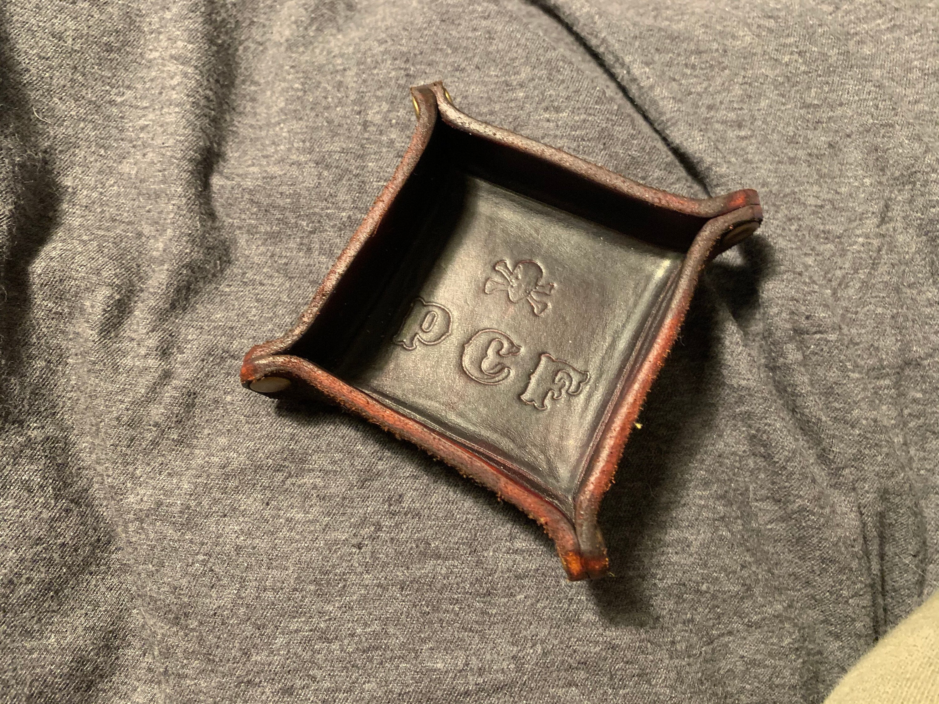 Handmade Large Veg Tan Leather Tray - Etsy