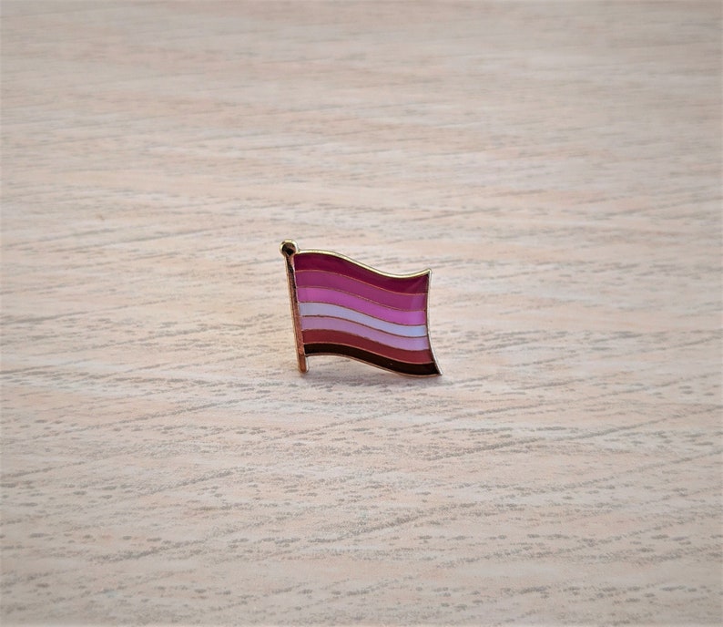 Lesbian Enamel Pin Lesbian Pride Pin Lesbian Flag Pins Etsy