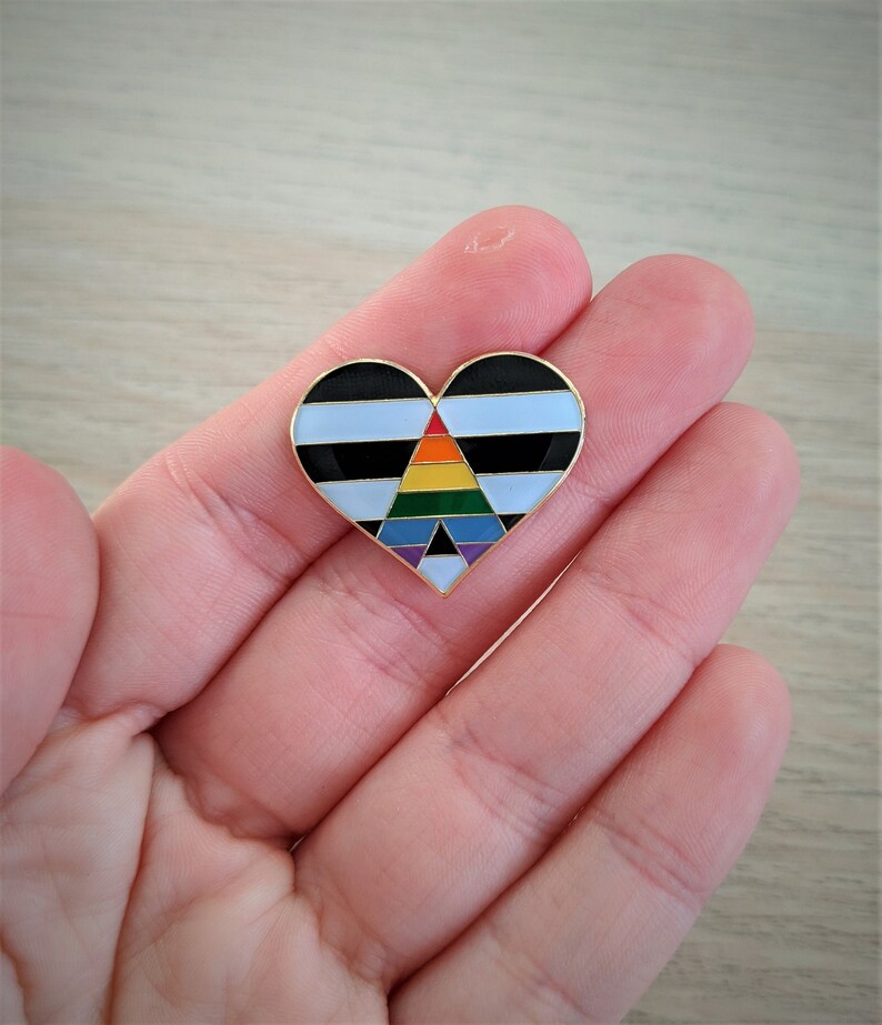 Straight Ally Heart Enamel Pin Pride Pin Lgbt Pins Queer Etsy