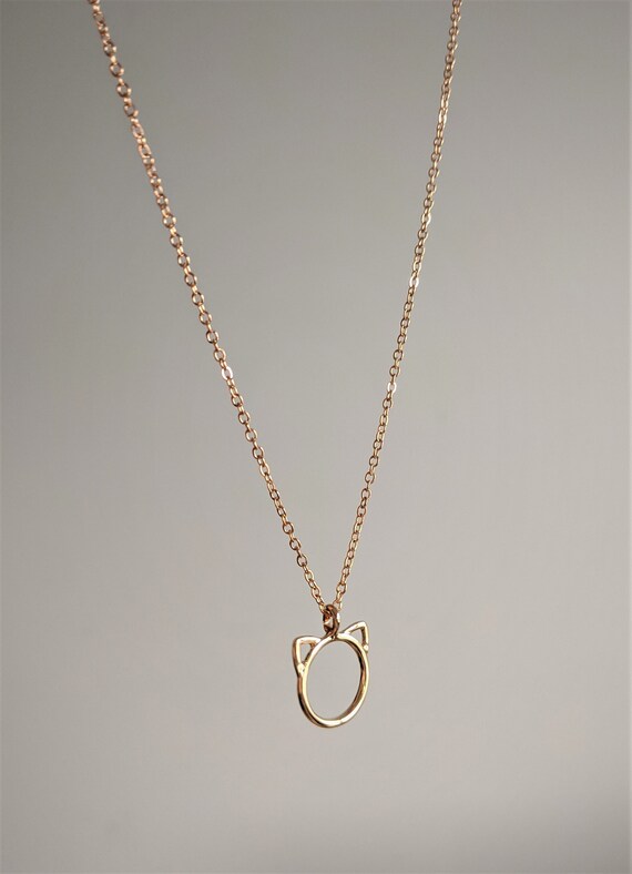 Cat Necklace Cat Jewelry Cat Necklace Cute Gold Jewellery | Etsy