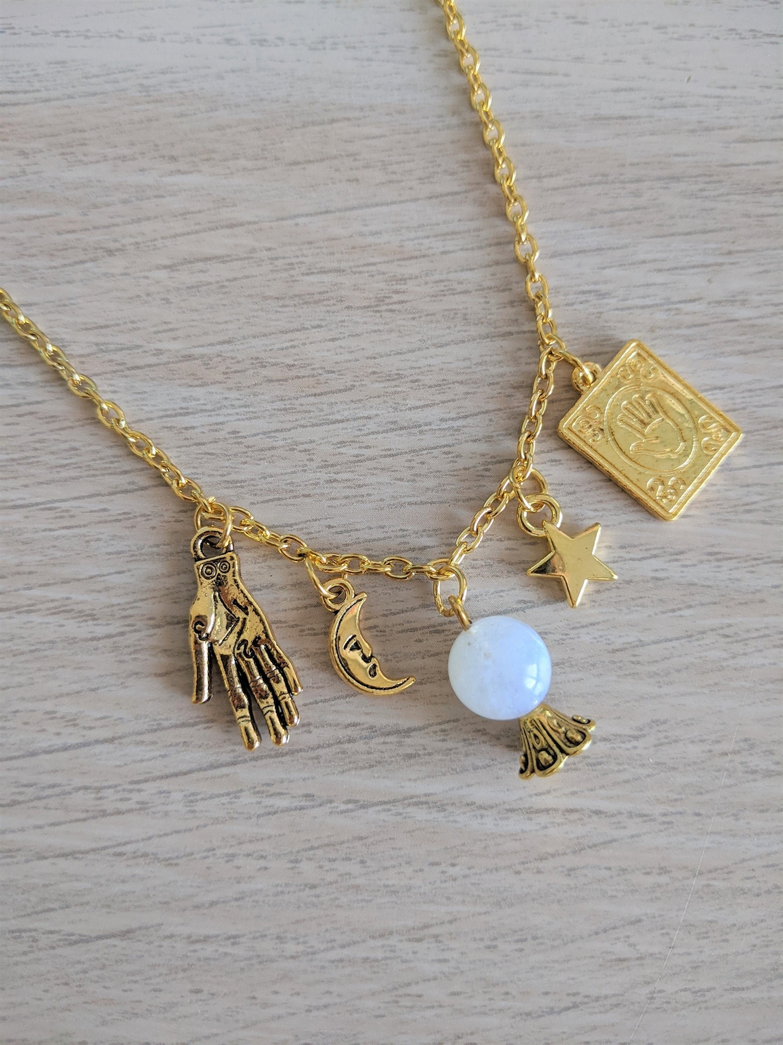 Magic Charm Necklace Witch Jewelry Cute Crystal Ball Tarot | Etsy