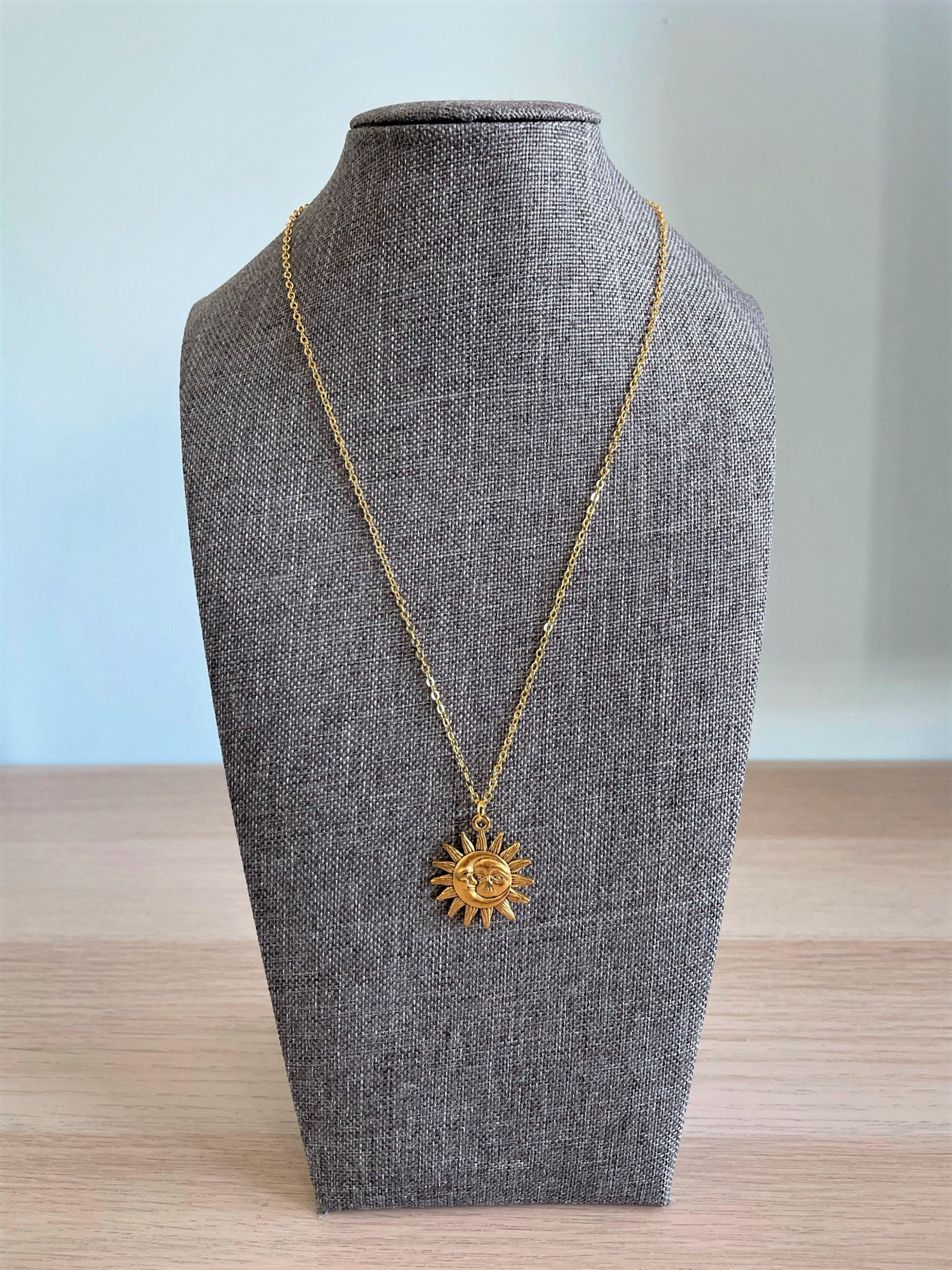 Sun and Moon Pendant Necklace Sun Necklace Boho Necklace | Etsy