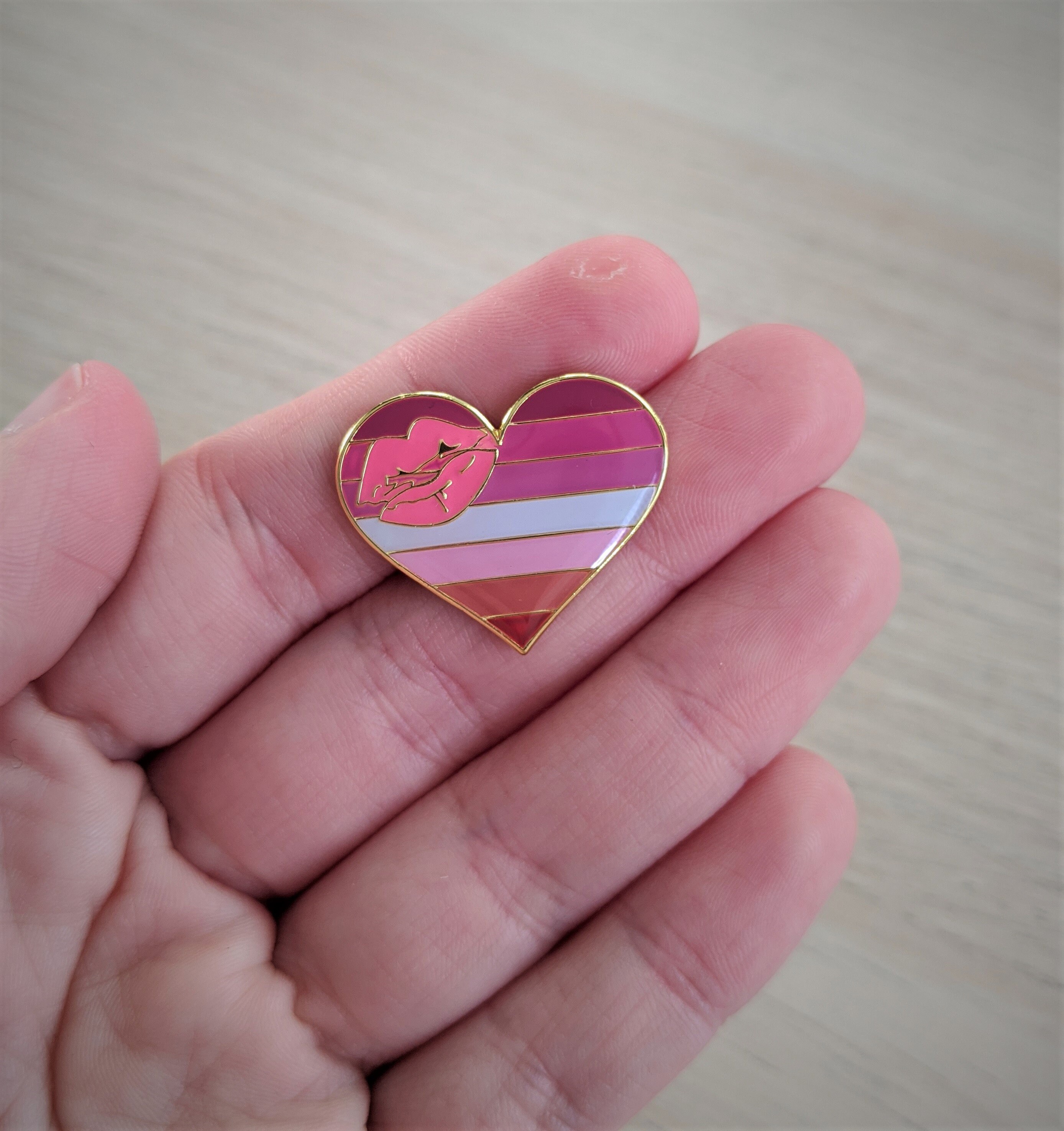 Lipstick Lesbian Enamel Pin Lesbian Pride Pin Flag Pins Etsy