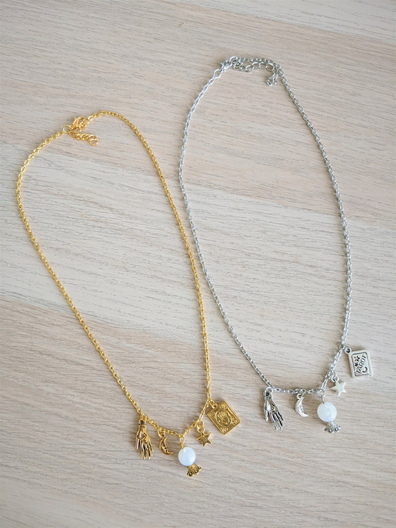 Magic Charm Necklace Witch Jewelry Cute Crystal Ball Tarot | Etsy