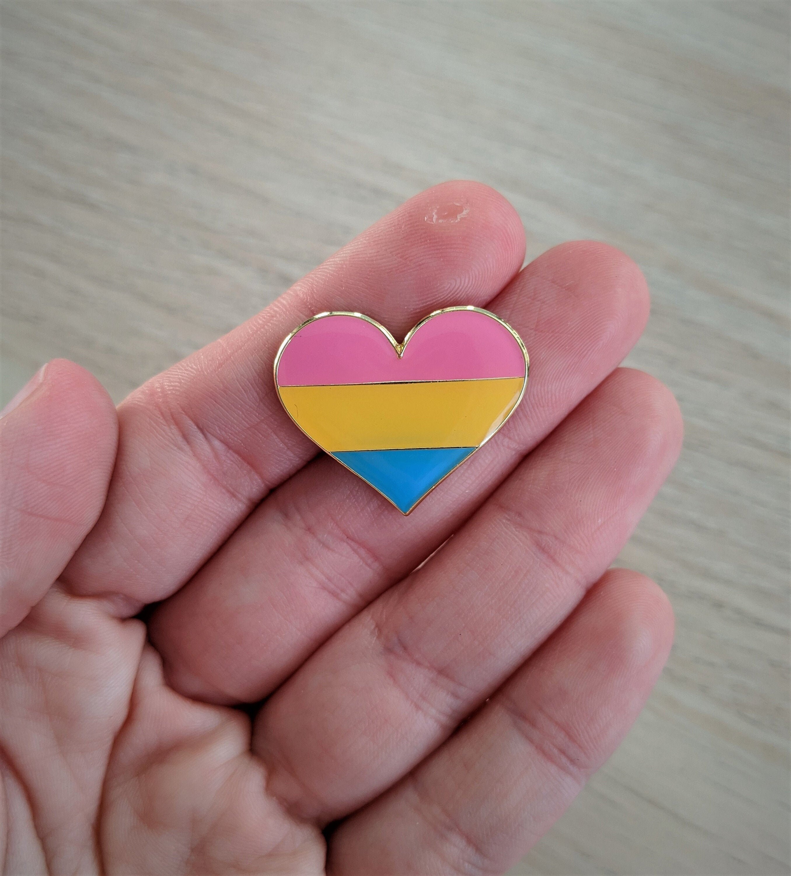 Pansexual Heart Enamel Pin Pansexual Pride Pin Pan Pins | Etsy