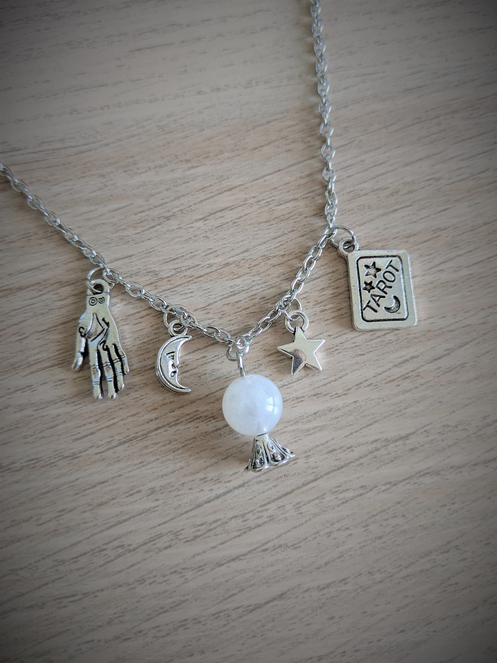 Magic Charm Necklace Witch Jewelry Cute Crystal Ball Tarot | Etsy