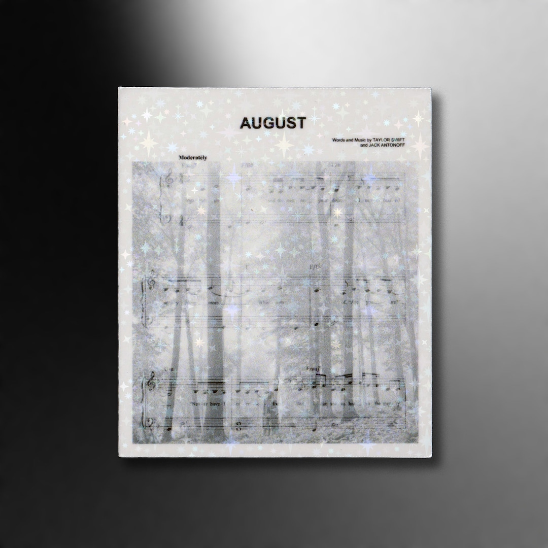 August Sparkly Sheet Music Sticker - Inspired by Taylor Swift - Etsy